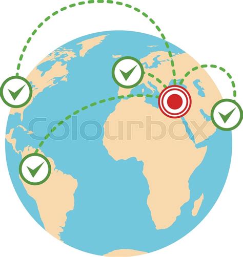 Global Migration Icon Flat Stock Vector Colourbox