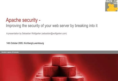 ppt apache security improving the security of your web server by