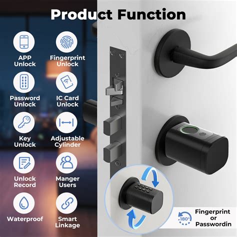 Smatrul Tuya Bluetooth Ble Fingerprint Passcode Keypad Door Lock Knob