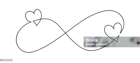 무한대 사랑 아이콘입니다 무한대 기호로 하트를 그리는 연속 라인 아트 우정과 사랑 개념 영원히 가장 친한 친구 벡터 일러스트