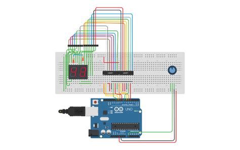 Circuit Design 4511 Decoder And Arduino Tinkercad