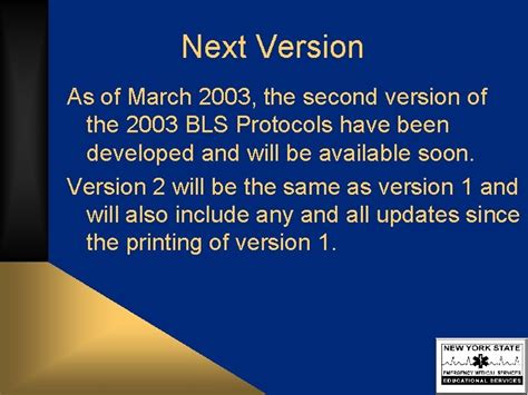 Nys Emtaemt Basic Life Support Protocols 2003 Edition