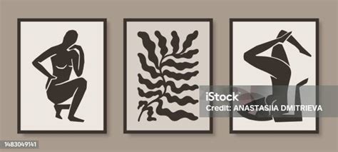 추상 미술 프린트는 여성의 모습과 꽃잎을 트렌디한 미니멀 스타일로 설정합니다 벡터 콜라주 가냘픈에 대한 스톡 벡터 아트 및 기타 이미지 가냘픈 개체 그룹 검은색