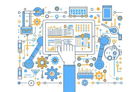 디지털 기술 소프트웨어 개발 일러스트레이션 프리미엄 벡터