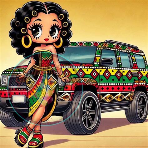 Black Betty Boop Afrocentric Wall Art African American Heritage Decor