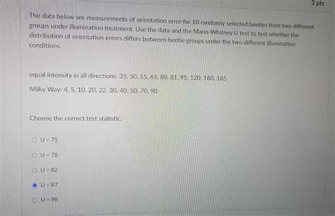 Solved The Data Below Are Measurements Of Orientation Error