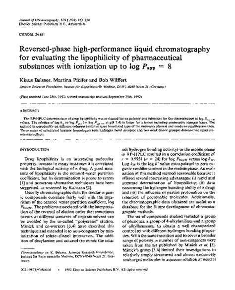 Pdf A Reversed Phase High Performance Liquid Chromatographic Hplc Assay For The