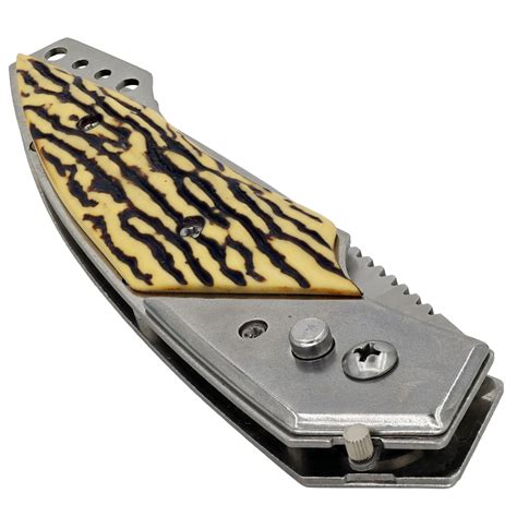 Rough Surface Push Button Automatic Stainless Steel Drop Point Textured