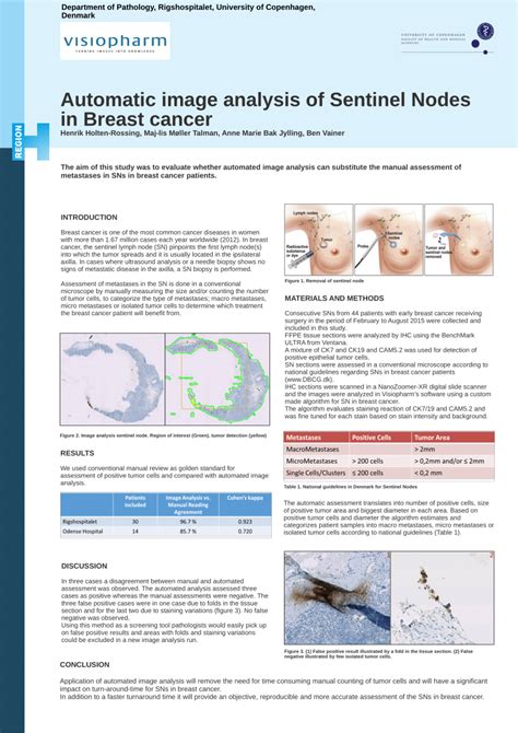 Pdf Automatic Image Analysis Of Sentinel Nodes In Breast