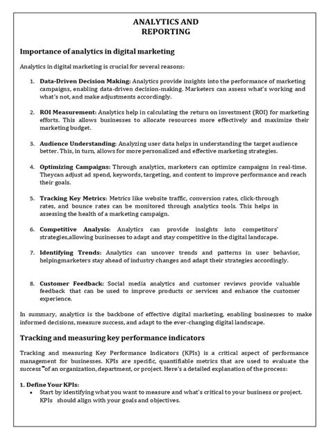 Dm Analytics And Reporting Pdf Analytics Performance Indicator