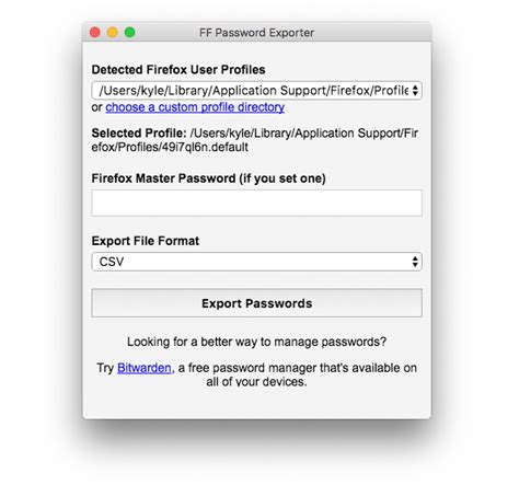 Ff Password Exporter Easily Export Your Passwords From Firefox
