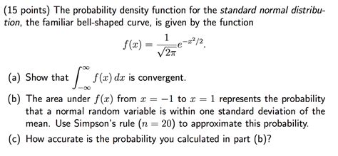Solved Points The Probability Density Function For The Chegg