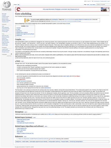 Crew Scheduling Wikipedia Pdf