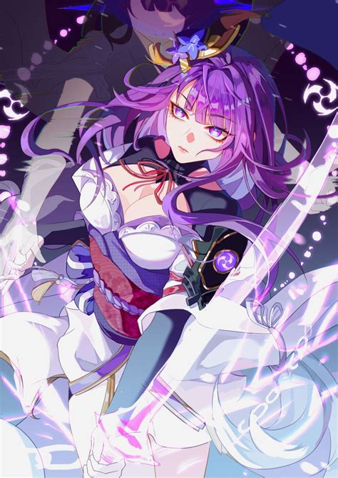 Makoto Genshin Impact Raiden Shogun Genshin Impact Absurdres