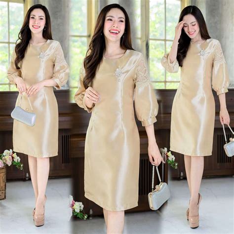 3 สีเดรสผ้าไหมญี่ปุ่นทรงสวยหวาน ช่วงแขนตัดเย็บทรงบอลลูนจั้มปลายแขน ความพองของช่วงแขนสวยกำลังดีคะ