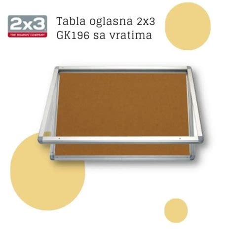 Tabla Oglasna 2x3 Gk196 Sa Vratima I Inbus Ključem Plutana 90x60