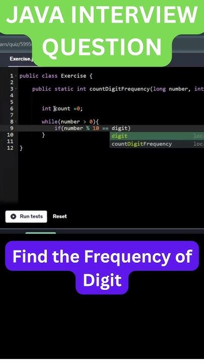 Java Interview Question Java Countdigitfrequency Javaprogramming Interviewquestions Youtube
