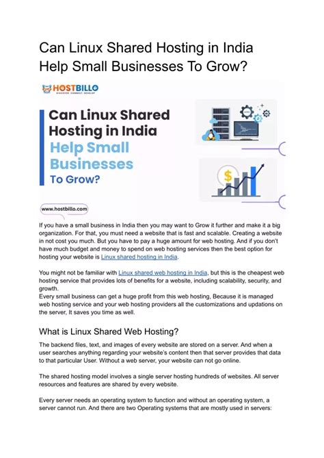 PPT Can Linux Shared Hosting In India Help Small Businesses To Grow PowerPoint Presentation