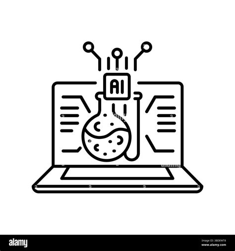 Virtual Laboratories Stem Disciplines Black Line Icon For Digital And Print Projects Minimal