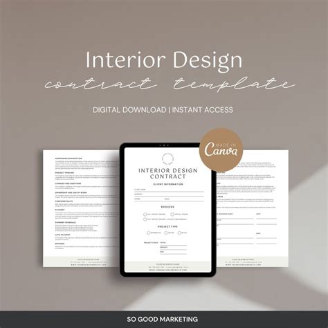 Interior Design Project Contract Simple Work Contract Interior Design