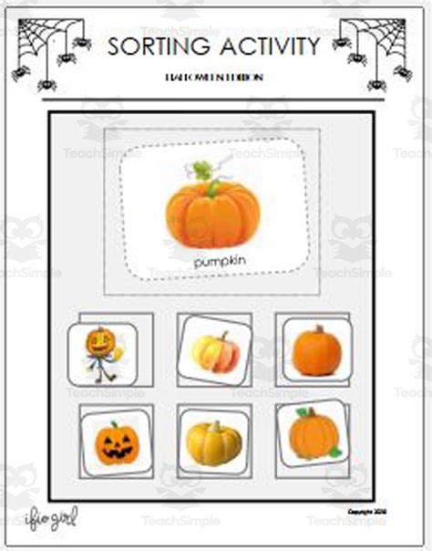 Sorting Activity Halloween Edition By Teach Simple