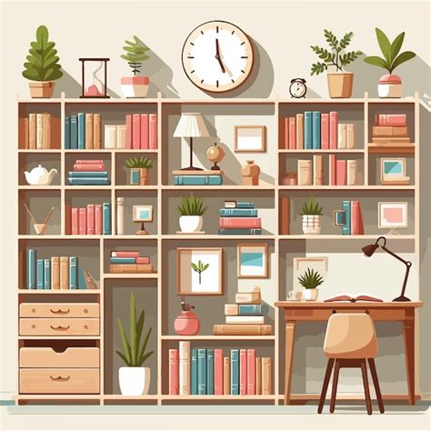 Bookshelf Vector Image Premium Ai Generated Vector