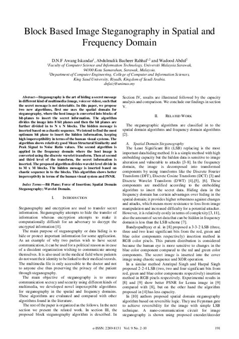 pdf block based image steganography in spatial and frequency domain abdulmalik rahhal