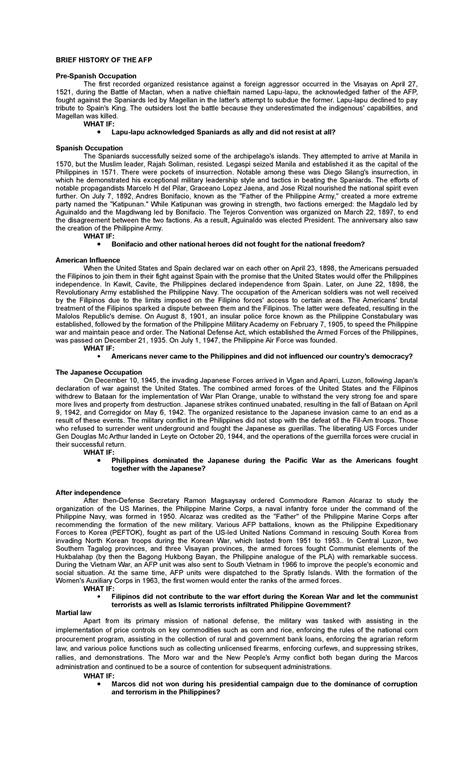 Afp What Ifsrotc Situational Analysis Of The What Ifs To The