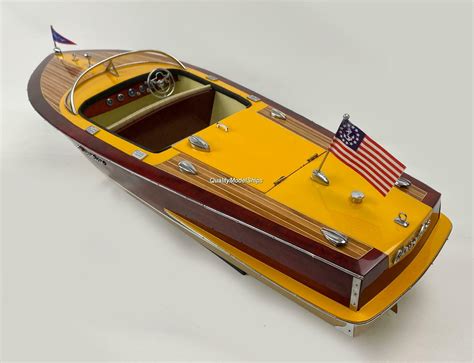 Chris Craft Capri Handcrafted Wooden Model Boat Ready To Display