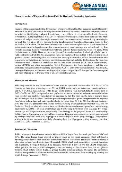 Pdf Characterization Of Polymer Free Foam Fluid For Hydraulic