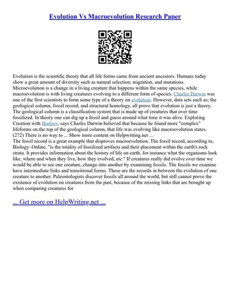 Evolution Vs Macroevolution Research Paper Pdf