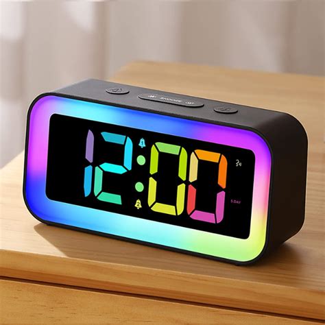 Digital Alarm Clock Bedside For Bedrooms Portable Alarm Clocks With