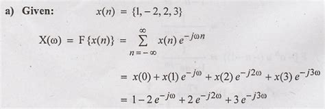 Discrete Time Fourier Transform Dtft