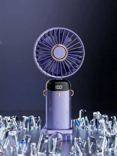 Jw พัดลมพกพา พัดลมมือถือ พับได้ ไร้สาย ปรับได้ 5ระดับ ชาร์จแบตได้ จอ