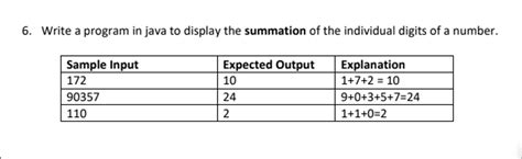 solved 6 write a program in java to display the summation