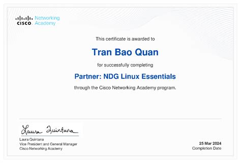 Partner Ndg Linux Essentials Certificate Quantb 22git Vku Udn Vn