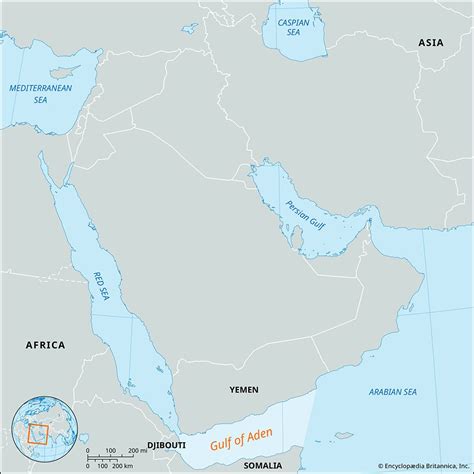 Gulf Of Aden Map Africa And Facts Britannica