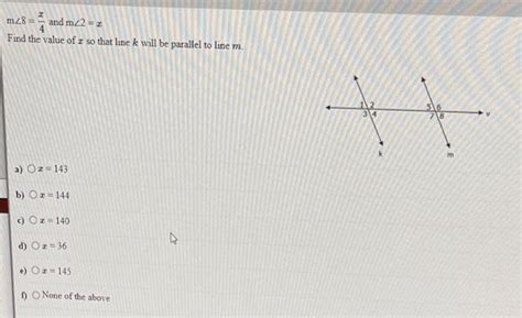 Solved M X And M X Find The Value Of X So That Line K Chegg