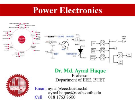 1 Introduction Power Electronics Power Electronics Dr Md Aynal Haque Professor Department