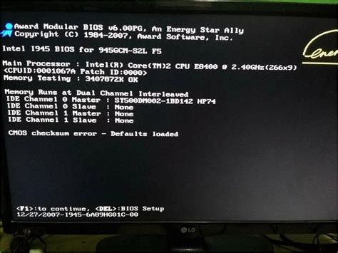Cmos Checksum Error System Cmos Checksum Bad Cmos Checksum Is Invalid
