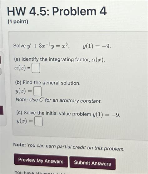 Solved HW 4 5 Problem 4 1 Point Solve Chegg Com