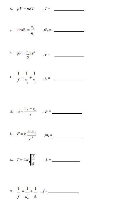 Solved Part Ii Equations 2 Often Physics Problems Are Done