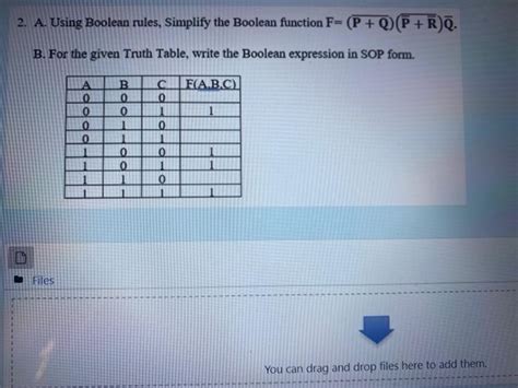 Solved 2 A Using Boolean Rules Simplify The Boolean