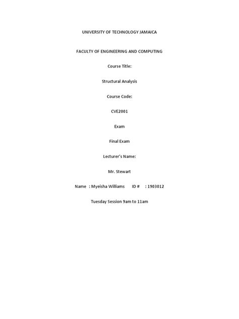 Structural Analysis Final Exam 201 Pdf