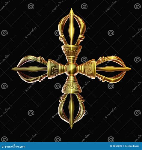 佛教金黄符号vajra 库存例证 插画 包括有 灵性 凝思 传统 金子 东部 西藏 上帝 聚会所 9257323