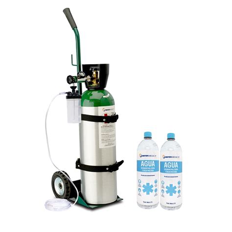 Kit Tanque Oxígeno Medicinal Oxivida 1725 Sin Carga De Gas 2 Aguas