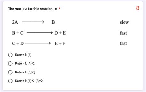 solved the rate law for this reaction is rate k[a] rate