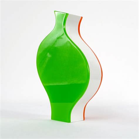 Set Of Three Colorful Stylized Plexiglass Vases By Villeroy And Boch For Sale At 1stdibs