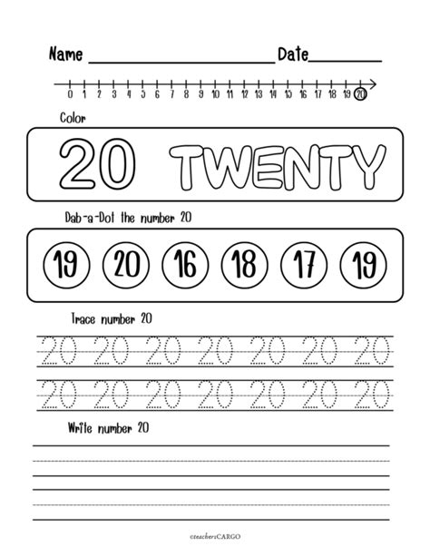 Tracing Numbers 1 20 Trace And Write Numbers 1 20 Worksheet Made By