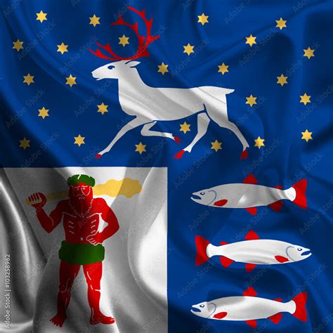 Flag Of Vasterbotten County Sweden Stock Illustration Adobe Stock